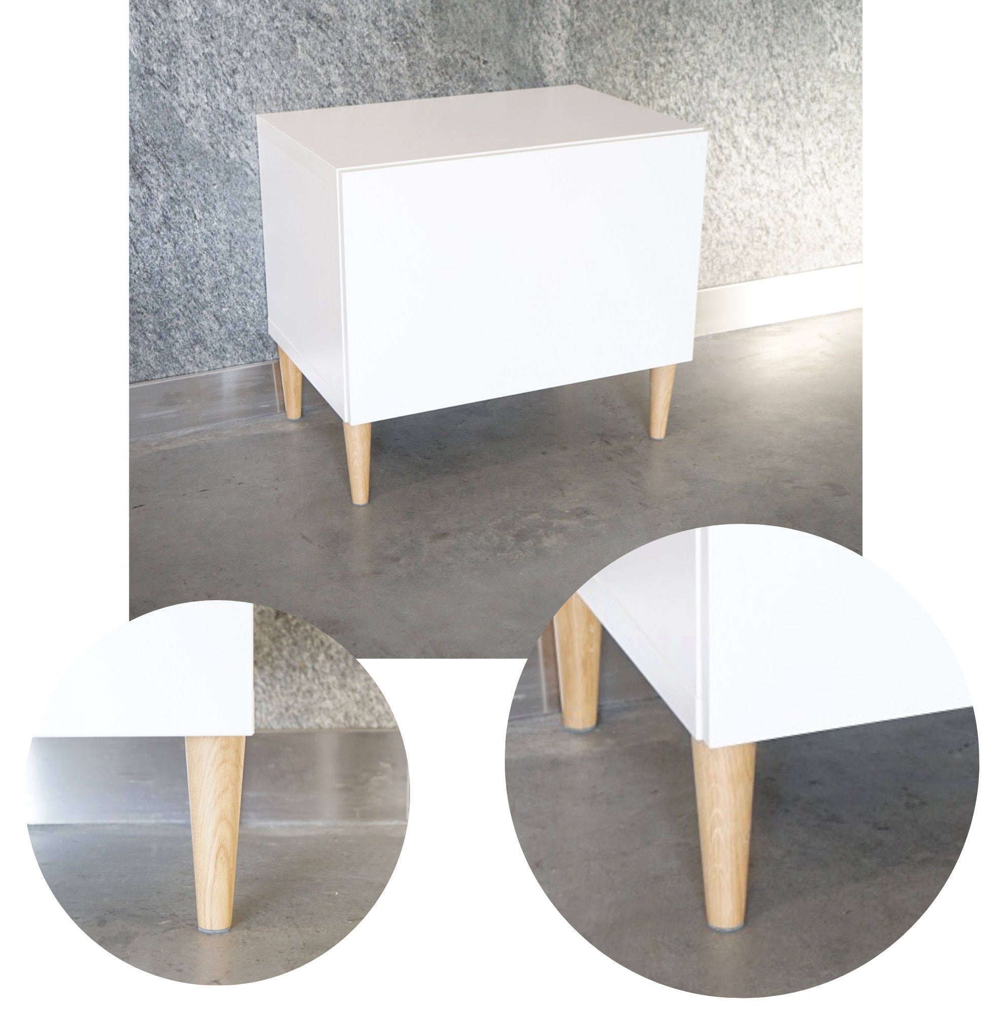 Mid Century, Tapered Furniture Legs Varnished Wooden Cabinet Legs [6 ...