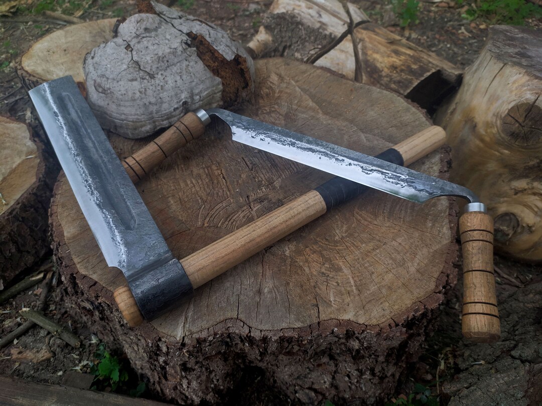 Set of Carpentry Tools 2pcs. Forged Splitting Froe. Carpentry Folding ...