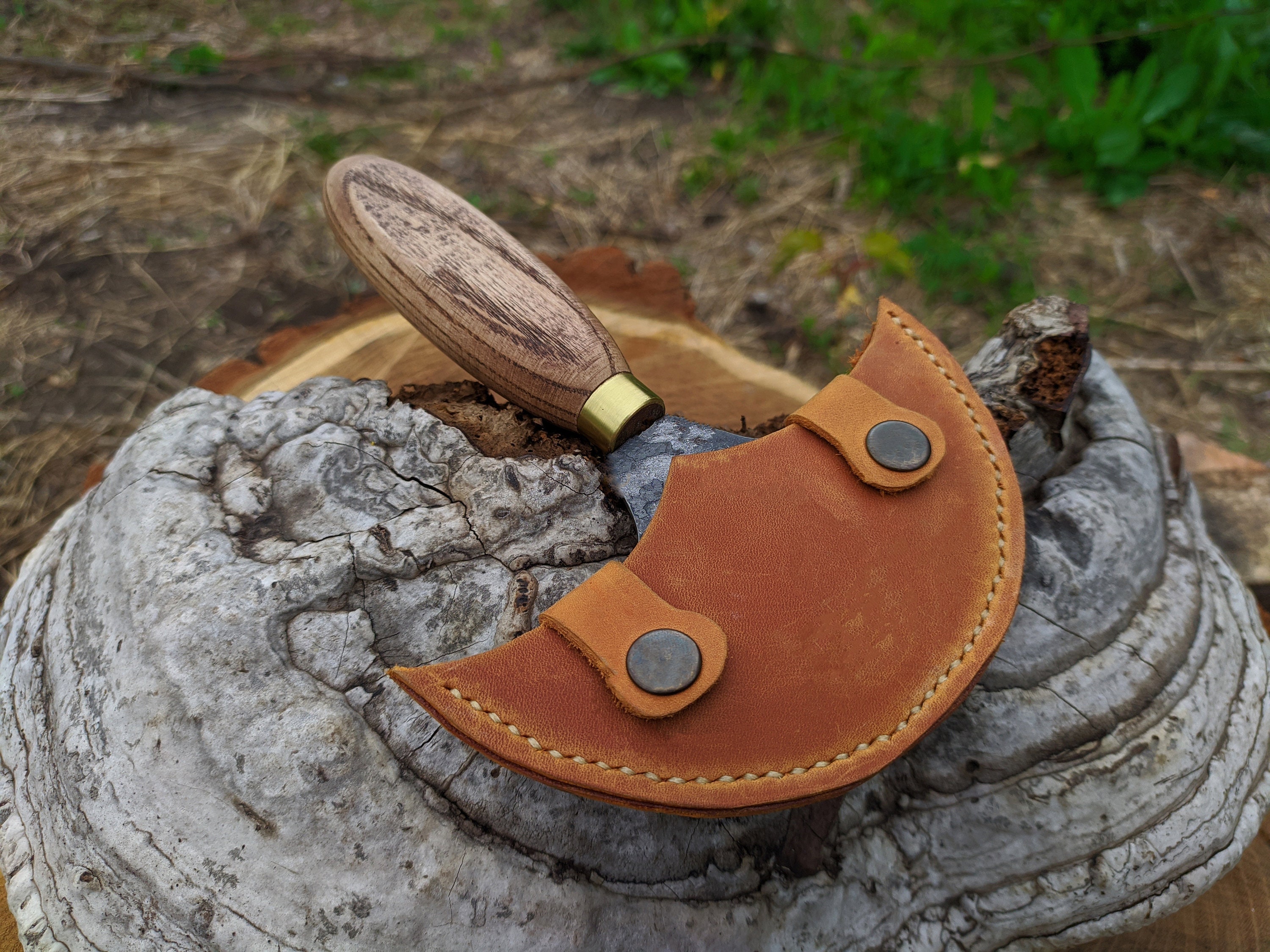 Head Round Knife Leather Half Moon Knife Big Leather Round - Etsy