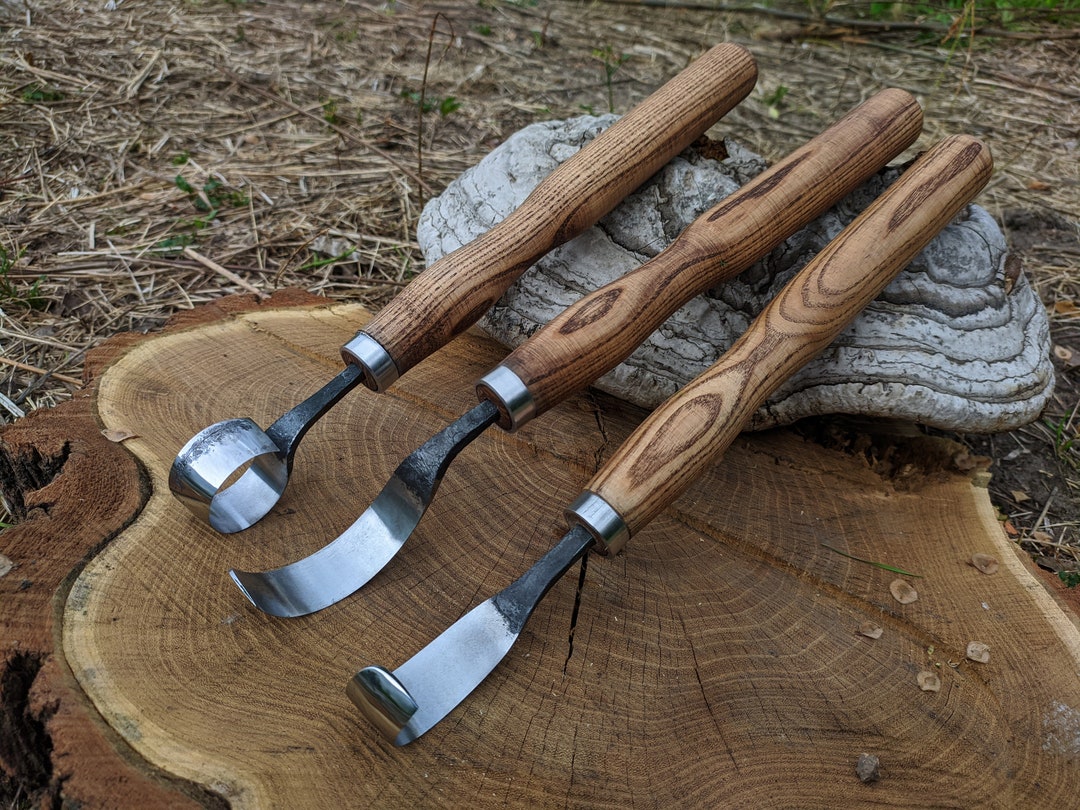 Spoon Carving Hook Knife Set 3pcs. Forged Spoon Carving Knife. Knives ...