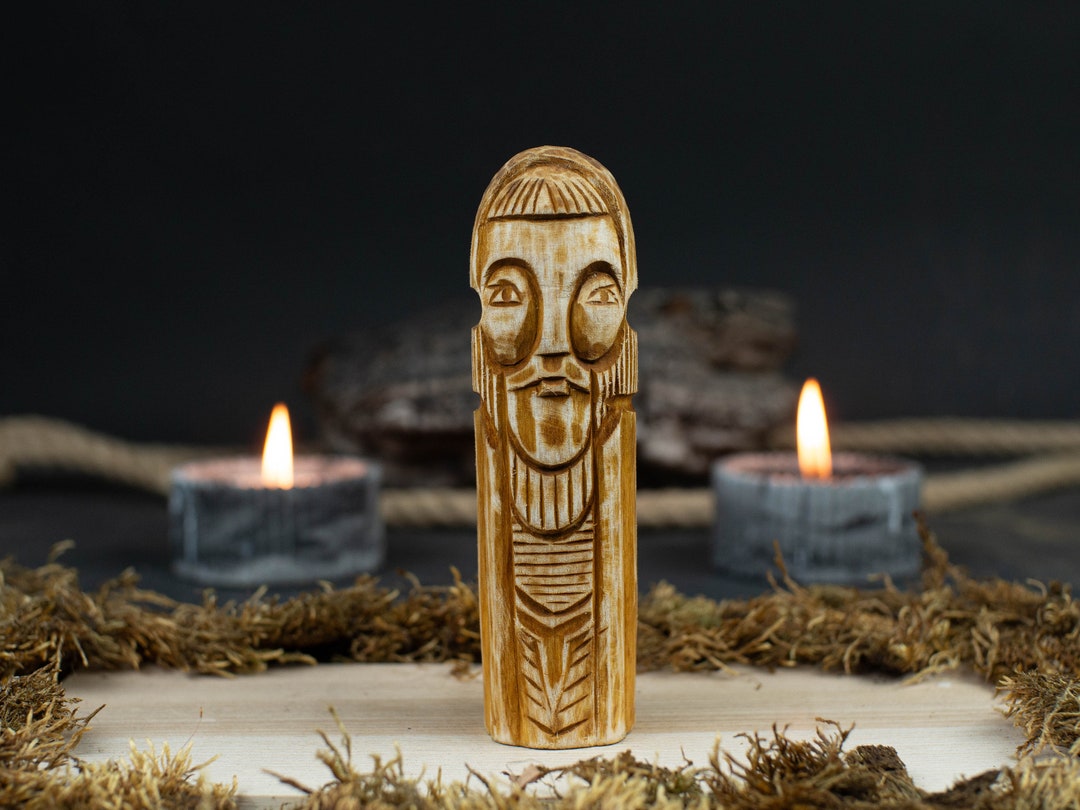 Wooden Figurine Tyr. Hand-carved Wooden Statue. Scandinavian Gift ...