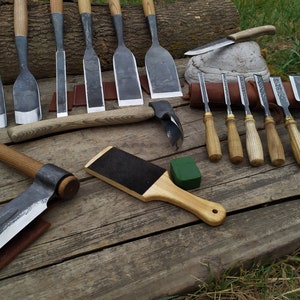 Carpenters Slick Chisel Set 18pcs. Chisel for a Wooden Frame. Straight ...