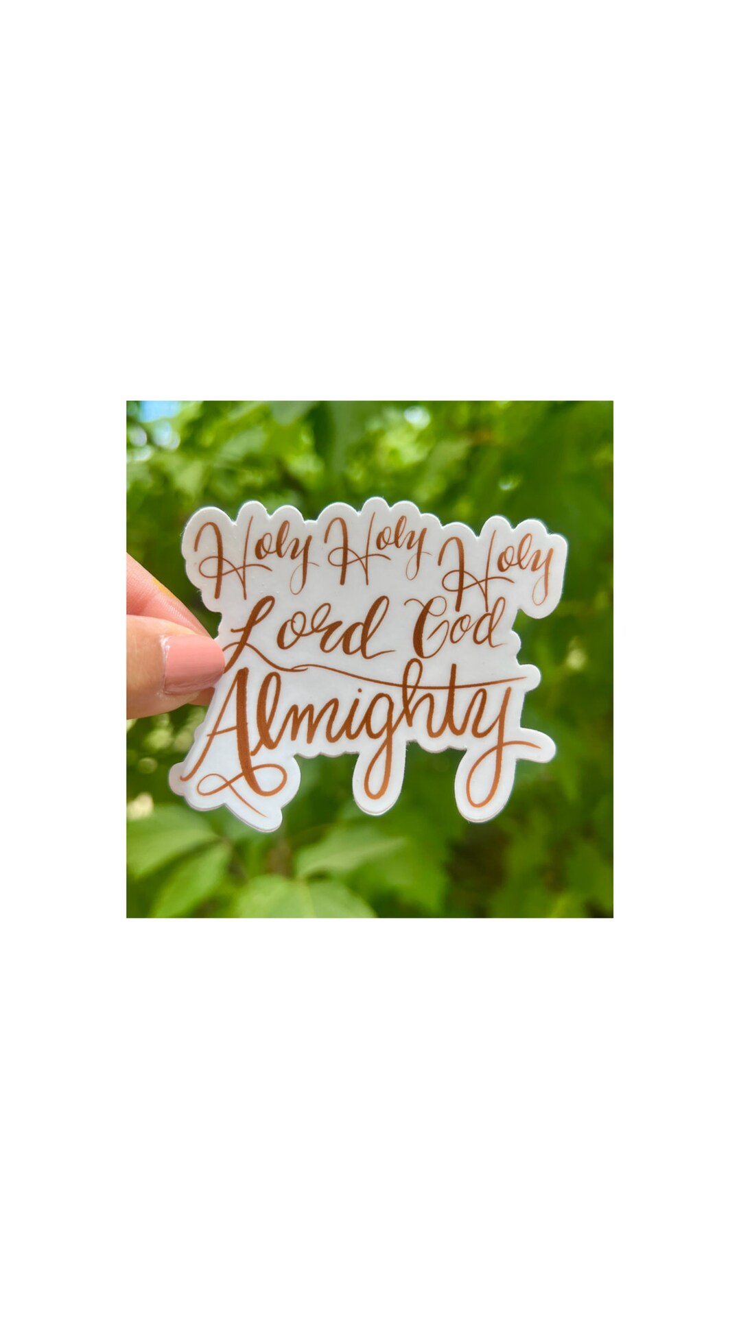 Holy Holy Holy Lord God Almighty Vinyl Sticker 2.62x3 Inches ...