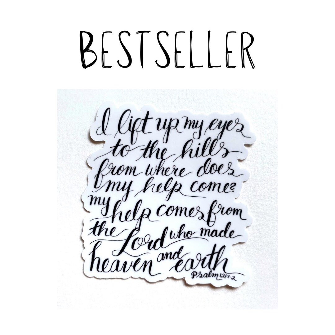 Psalm 121 Vinyl Sticker | Christian Faith Decal | Bible Verse Sticker ...
