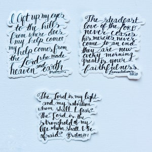 Bible Verse Stickers Faith Stickers Set of 3 Vinyl Stickers Psalm 121 ...