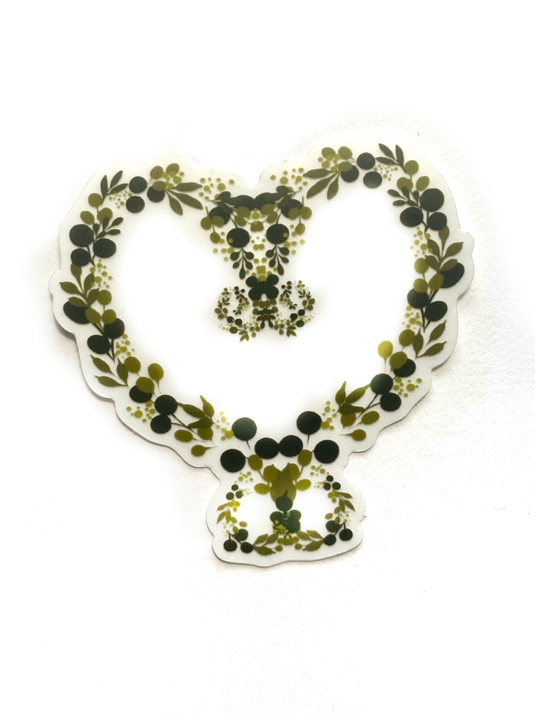 Transparent Sticker Heart Leaf Sticker 2.99x3inches Vinyl Sticker ...