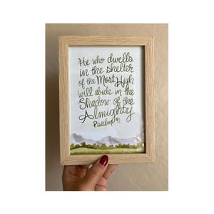 Psalm 91 5x7 Watercolor Landscape Print Framed or Unframed Home Decor ...
