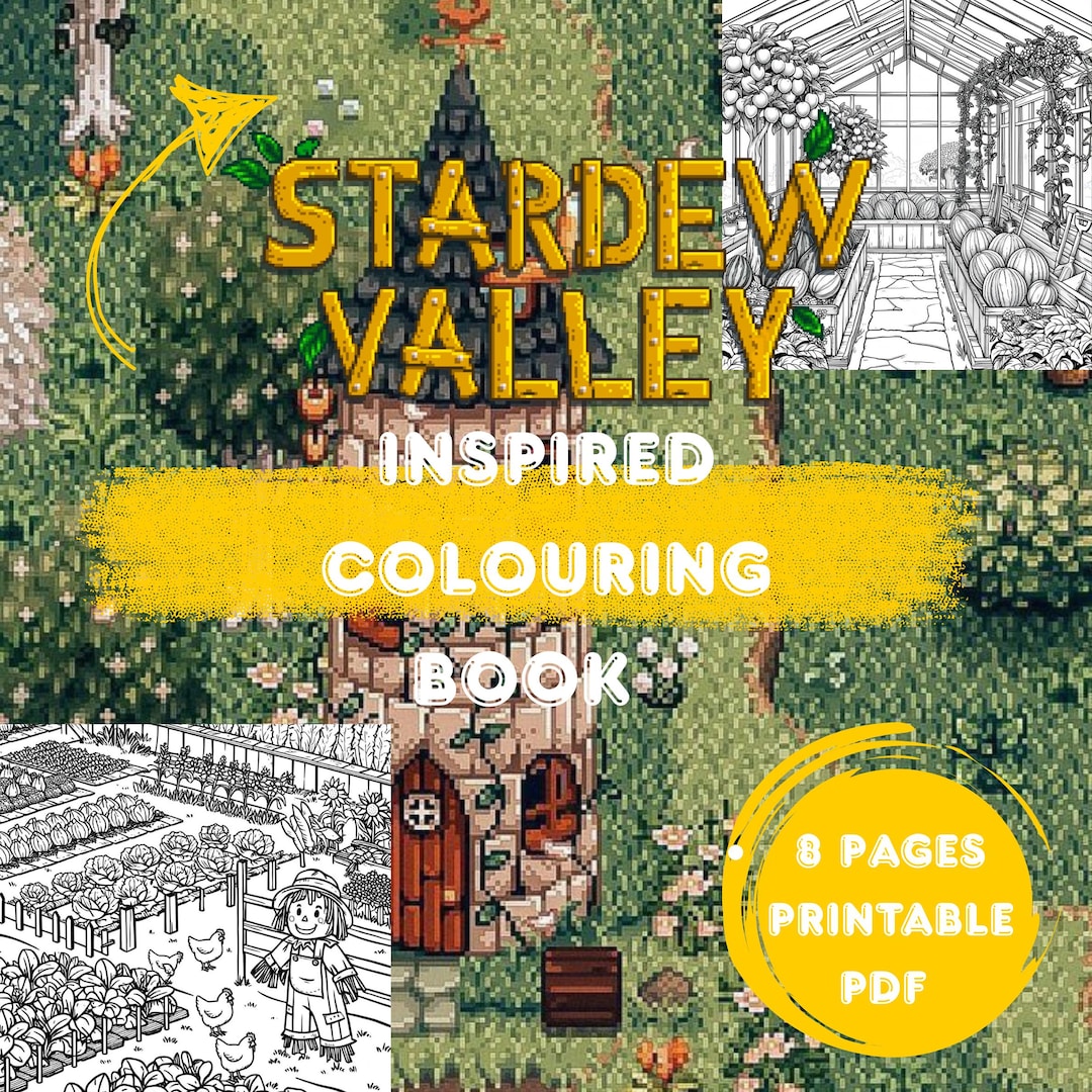 Stardew Valley Inspired Coloring Pages PDF – Cozy Cottagecore Farm Life ...