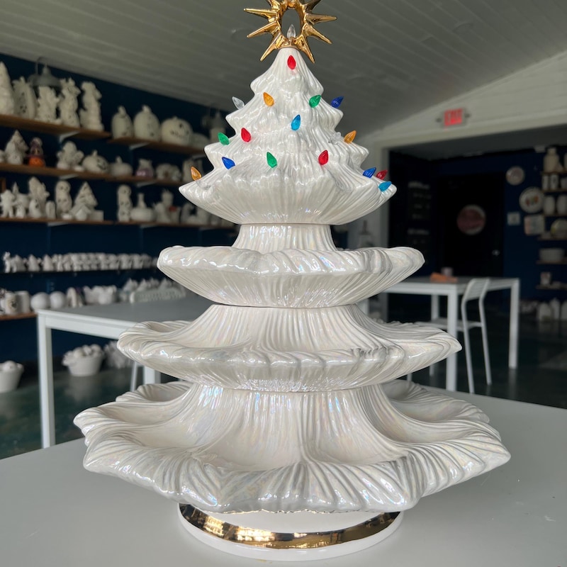 Ceramic Christmas Tree Deviled Egg Holder - Etsy