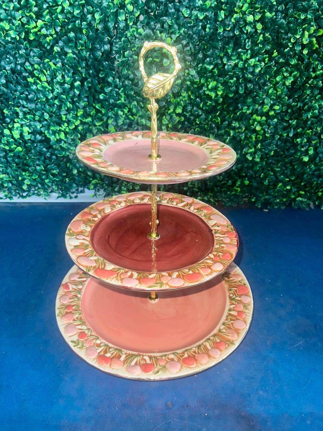 Vintage 3 Tier Mushroom Plate Tower - Etsy