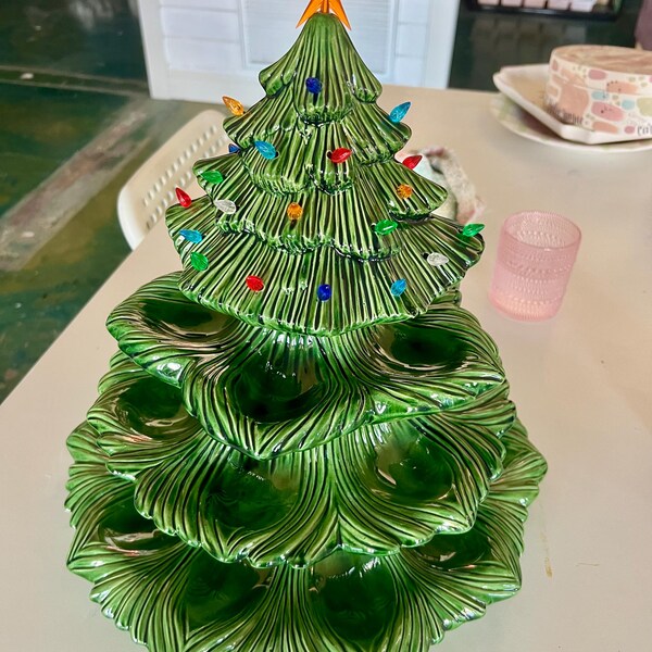 Ceramic Christmas Tree Deviled Egg Holder - Etsy