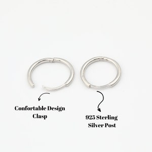 Thin Silver Hoop Earrings Sterling Silver Small Hoop Set 11mm, 13mm ...
