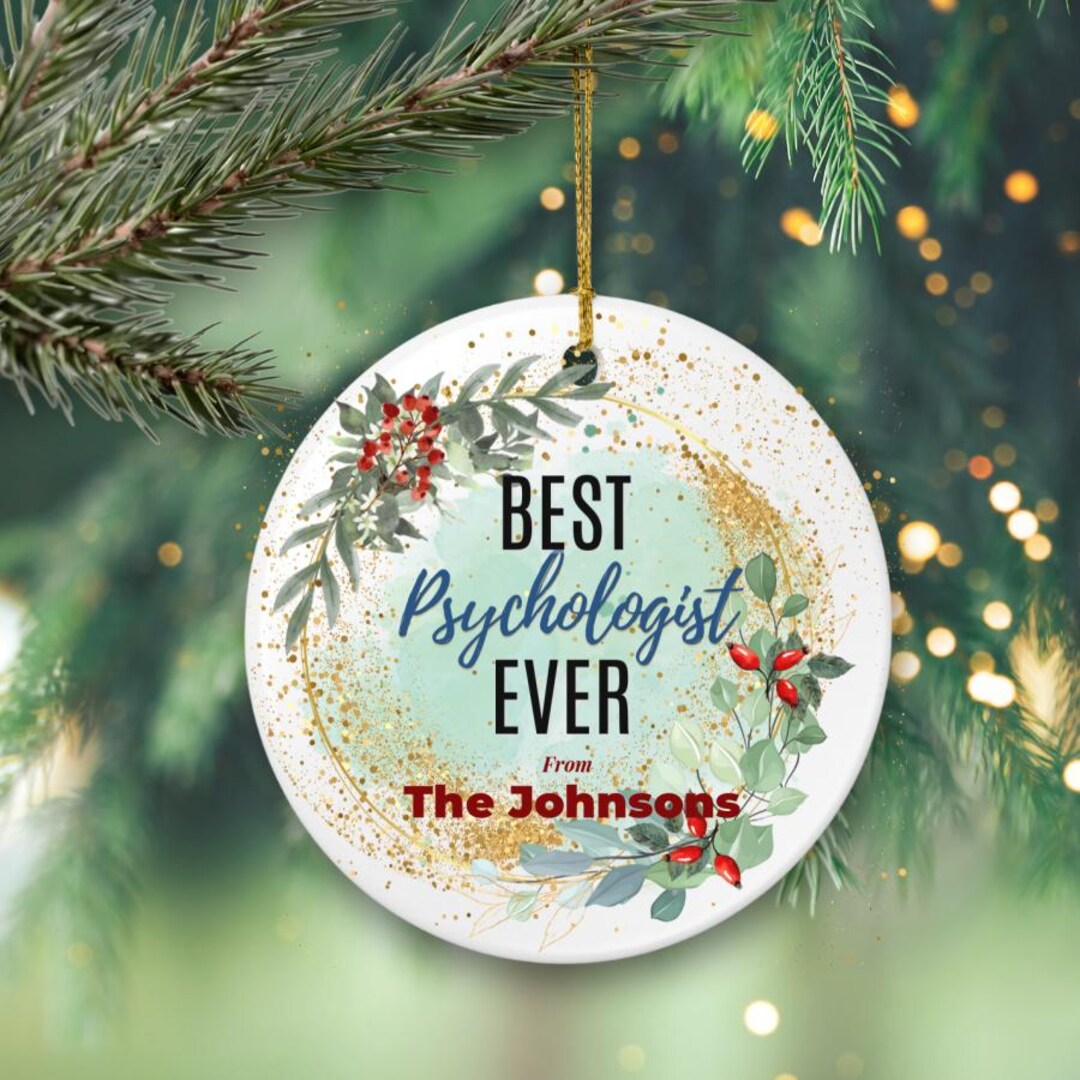 Personalized Best Psychologist Ornament, Holiday Gift for Psychologist ...