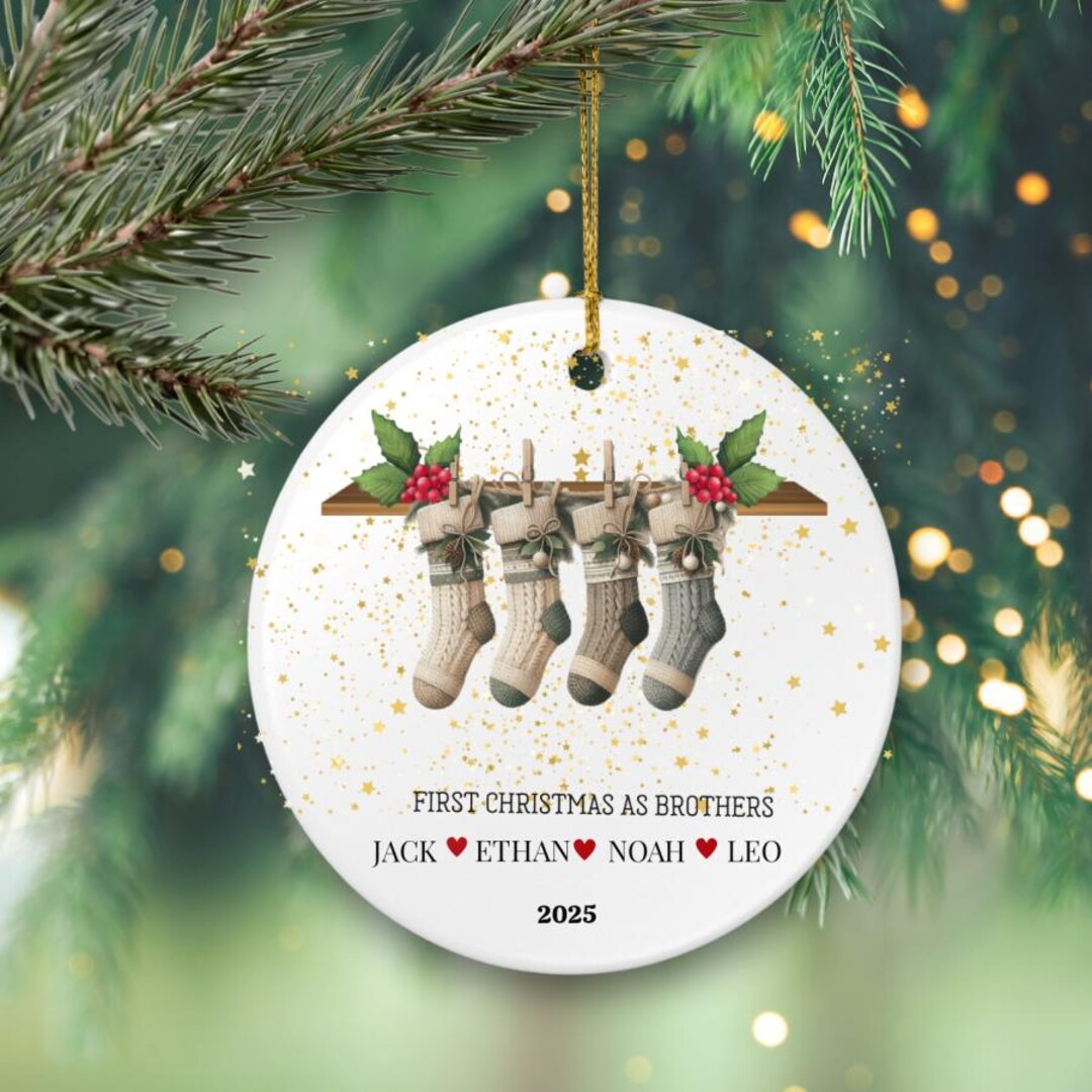 Personalized First Christmas as Brothers Ornament, Custom Family ...