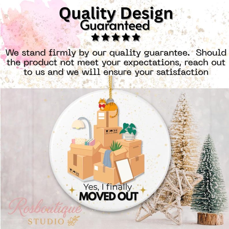 Yes I Finally Moved Out Ornament, Funny Apartment Christmas Gift, First ...