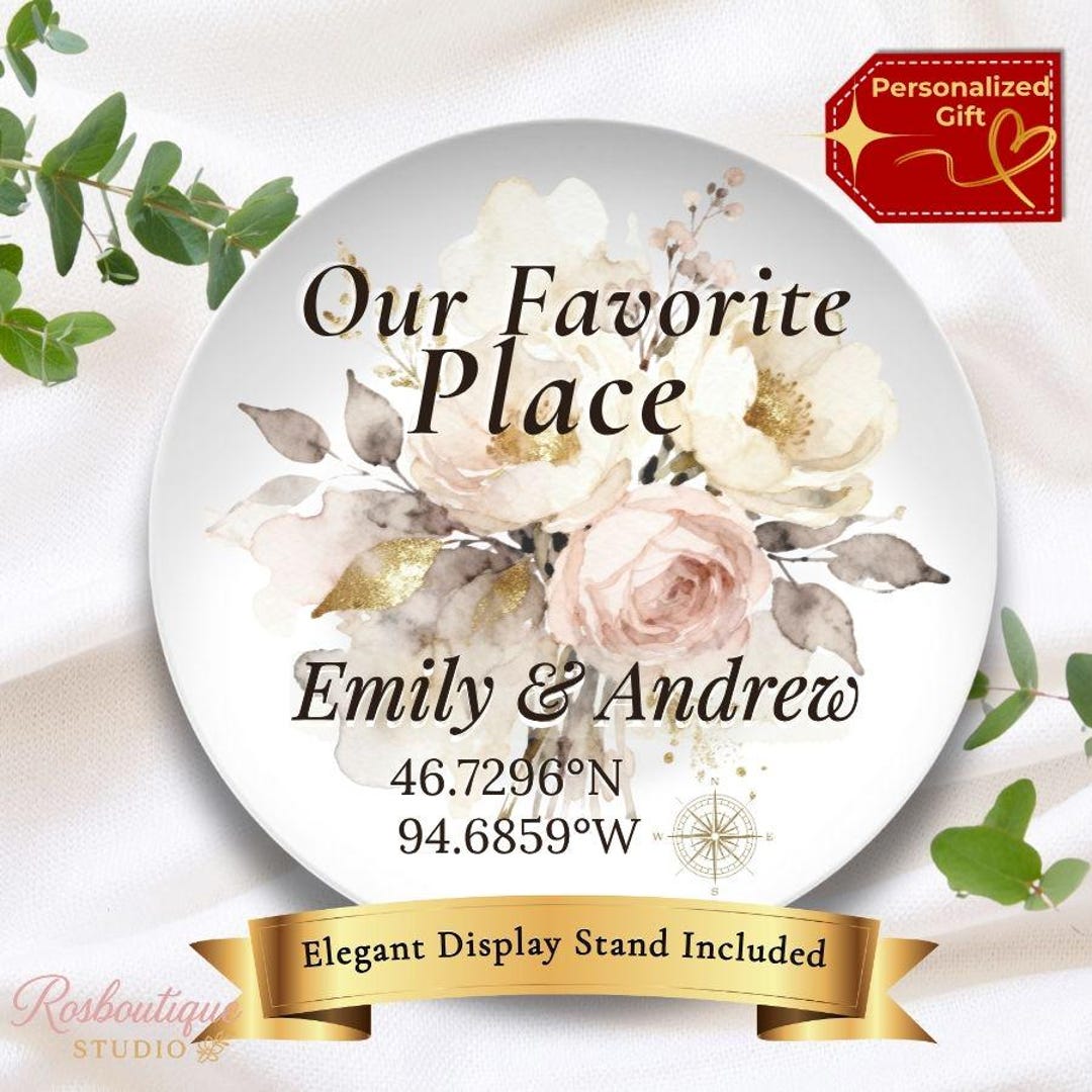 Personalized Favorite Place Plate, Custom Location Coordinates Gift ...