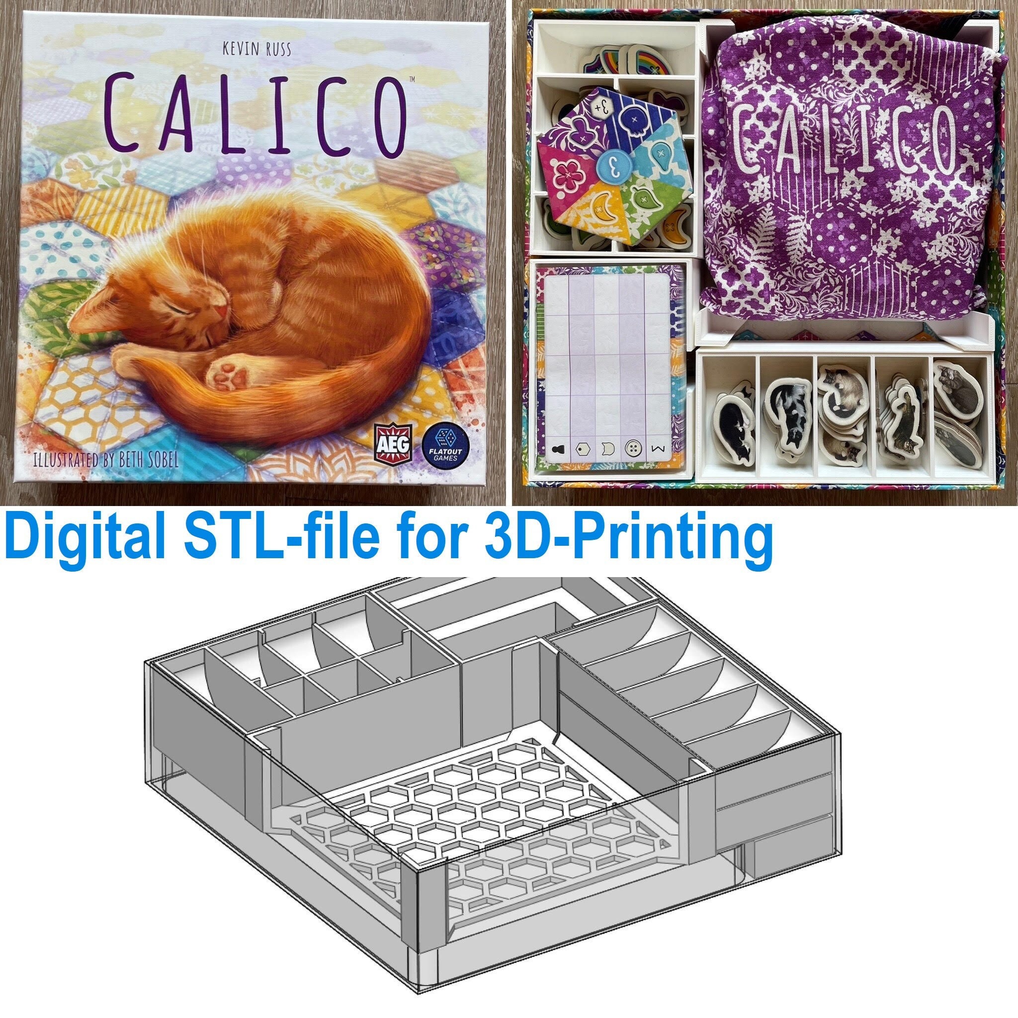 Calico Boardgame Insert Digital Stl-file - Etsy