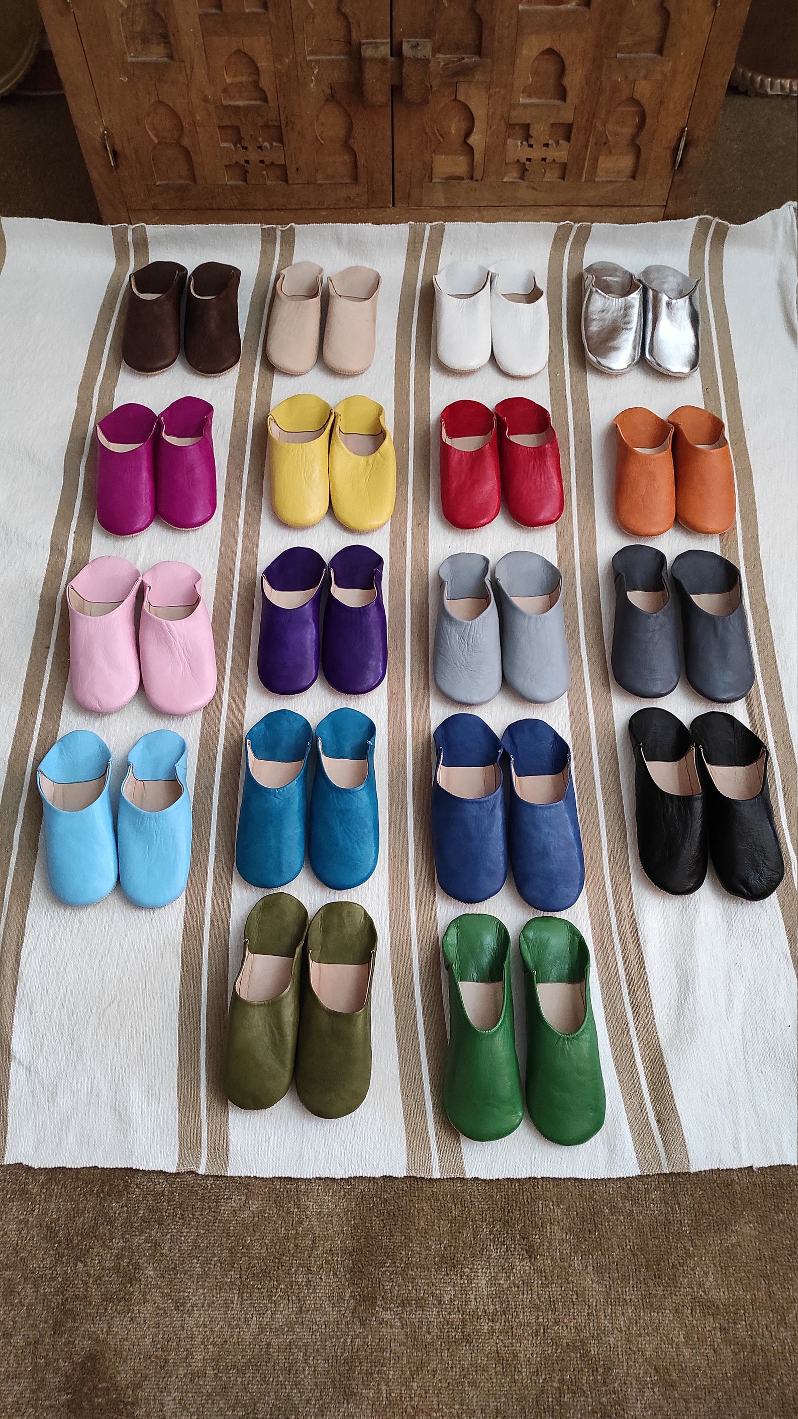 Slipper Womens Moroccan Leather Babouche Slipperstraditional - Etsy