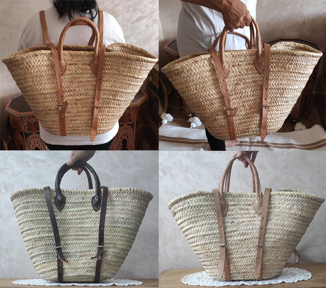 50% OFF """* Natural Straw Bag, Handmade Basket, Beach Bag, Moroccan ...