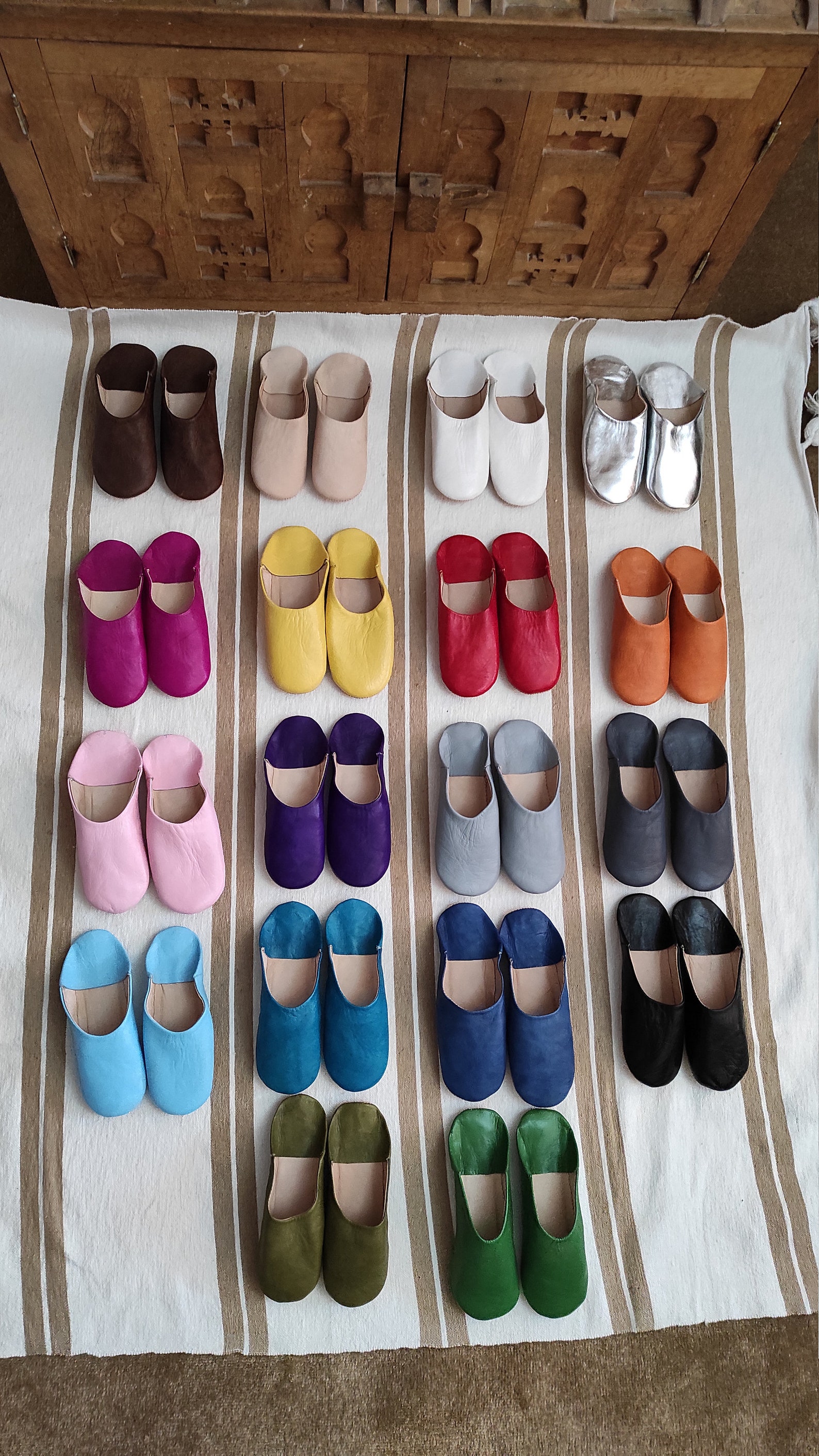 Slipper, Womens Moroccan Leather Babouche Slippers,traditional Moroccan ...