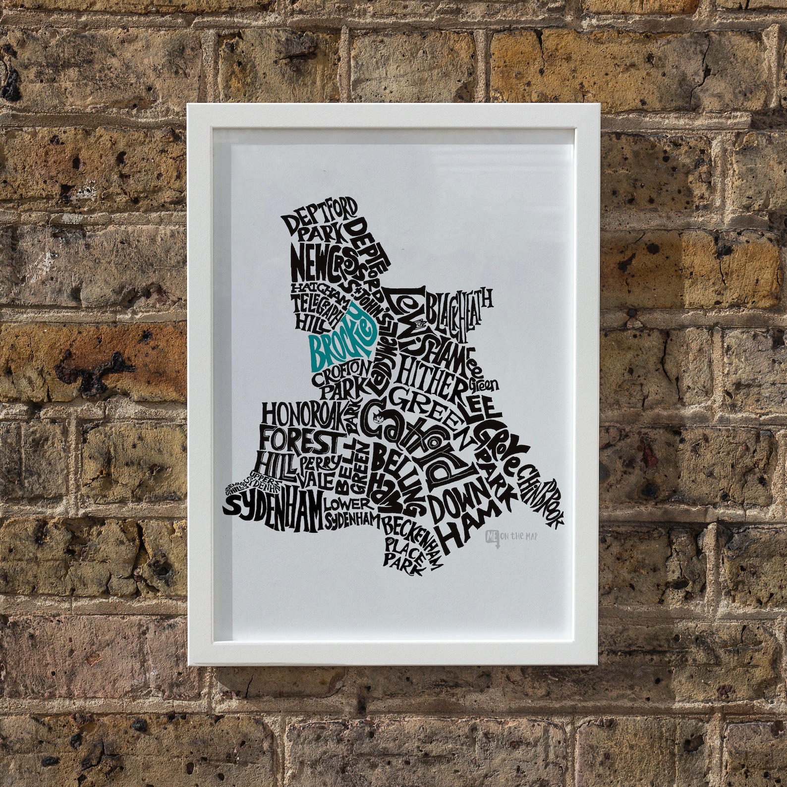 London Borough of Lewisham Personalised Map Art Print - Brockley ...