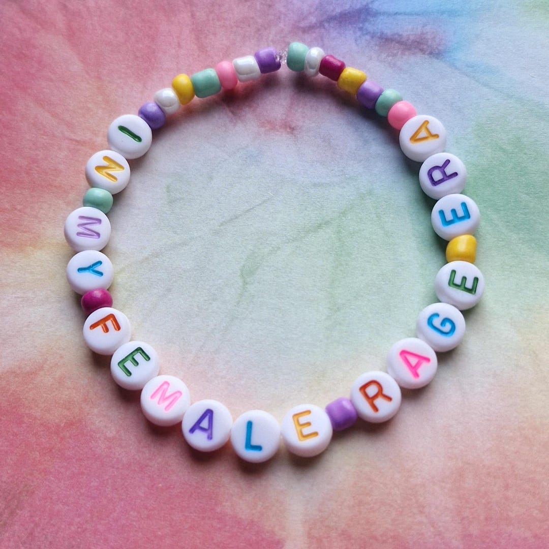 Girl Gang Beaded Bracelet, Slogan Bracelet, Feminist Jewellery, Bead ...