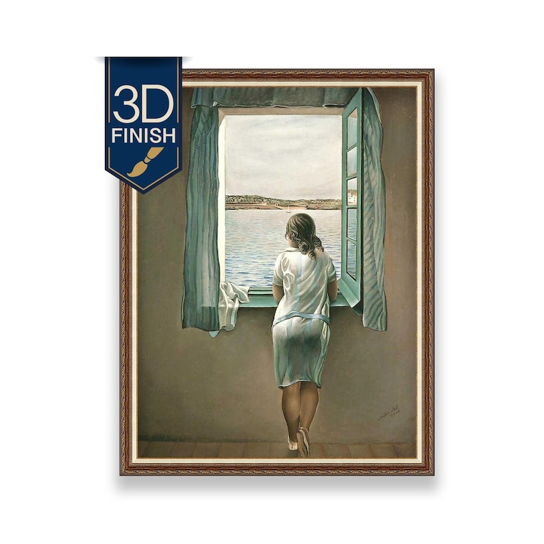 Salvador Dali Print, Woman at the Window Reproduction, 3D Textured ...