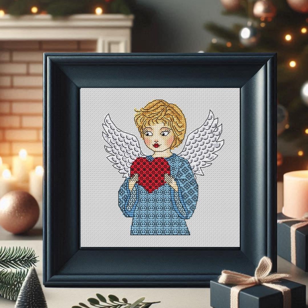 Magic Angel Cross Stitch Pattern | Valentine Embroidery Pattern ...
