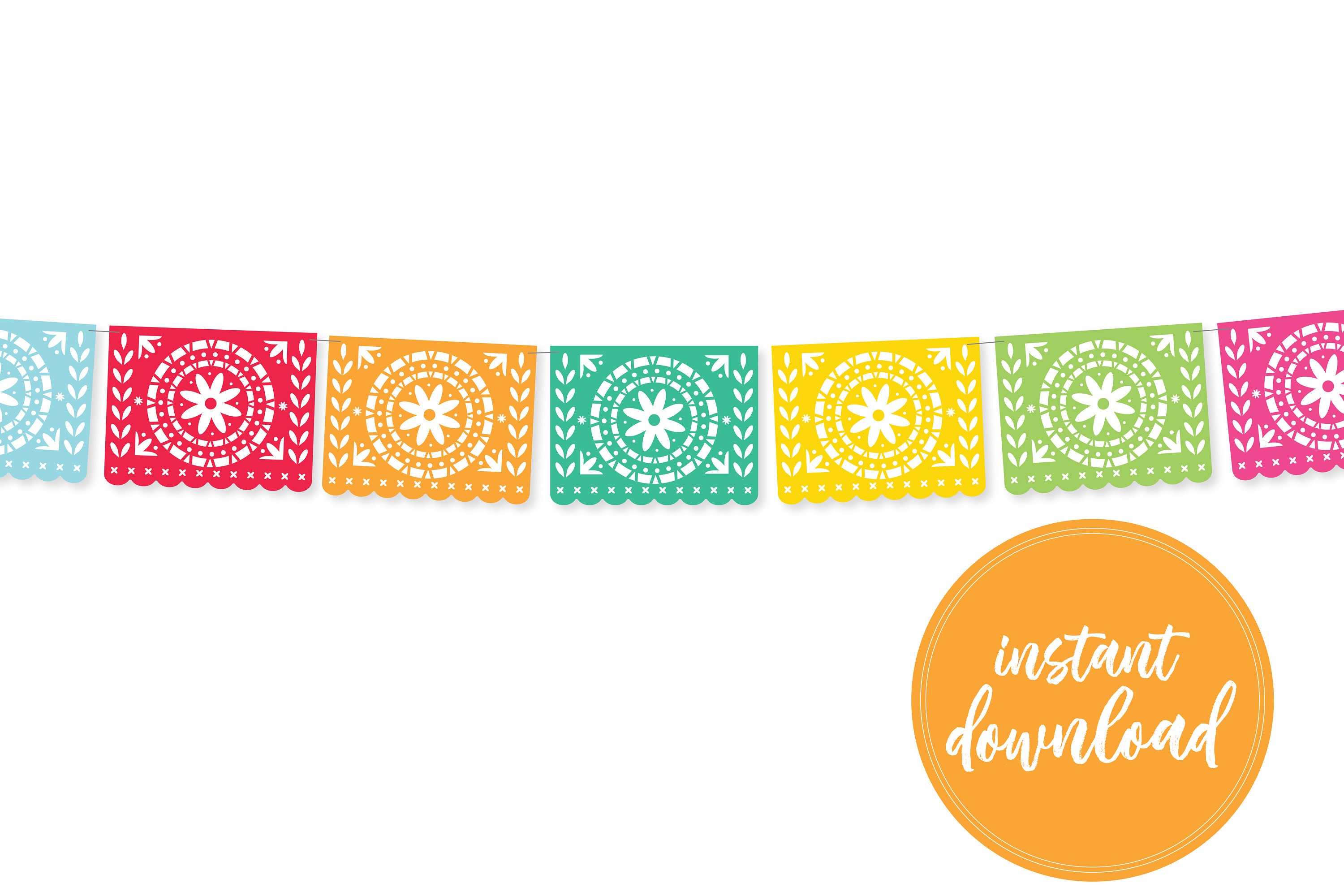 Papel Picado Banner Clipart For Digital Cards
