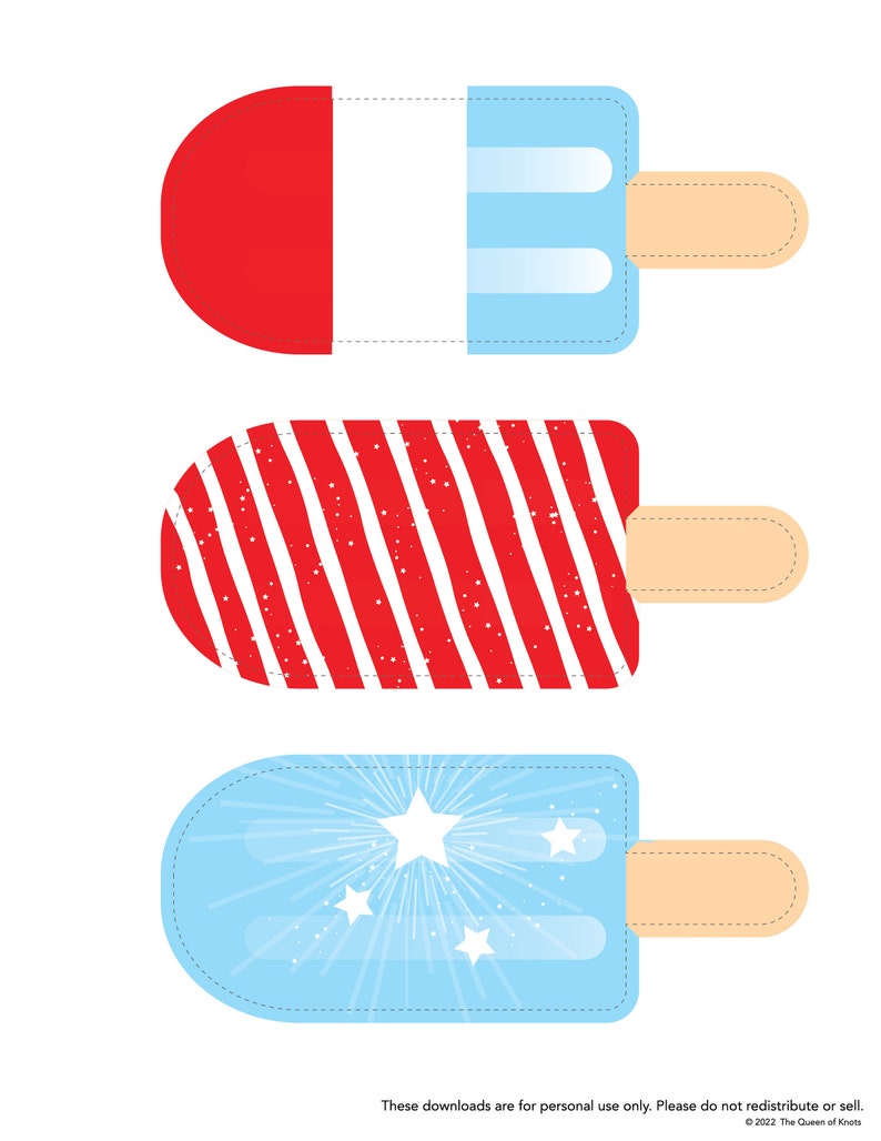 Popsicle 4th of July Garland: DIY Printable Patriotic Printable Decor ...