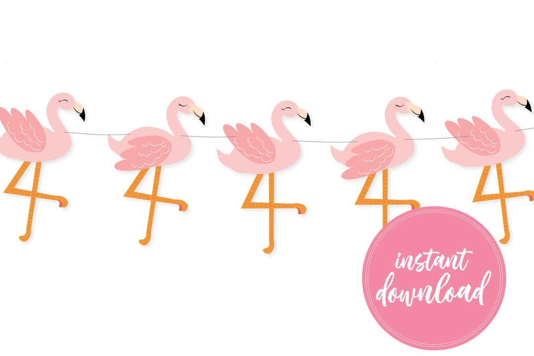 Flamingo Banner, DIY Craft, Printable Banner, Kids Crafts, Luau Decor ...