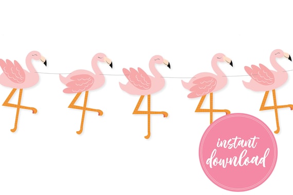 Flamingo Banner DIY Craft Printable Banner Kids Crafts - Etsy