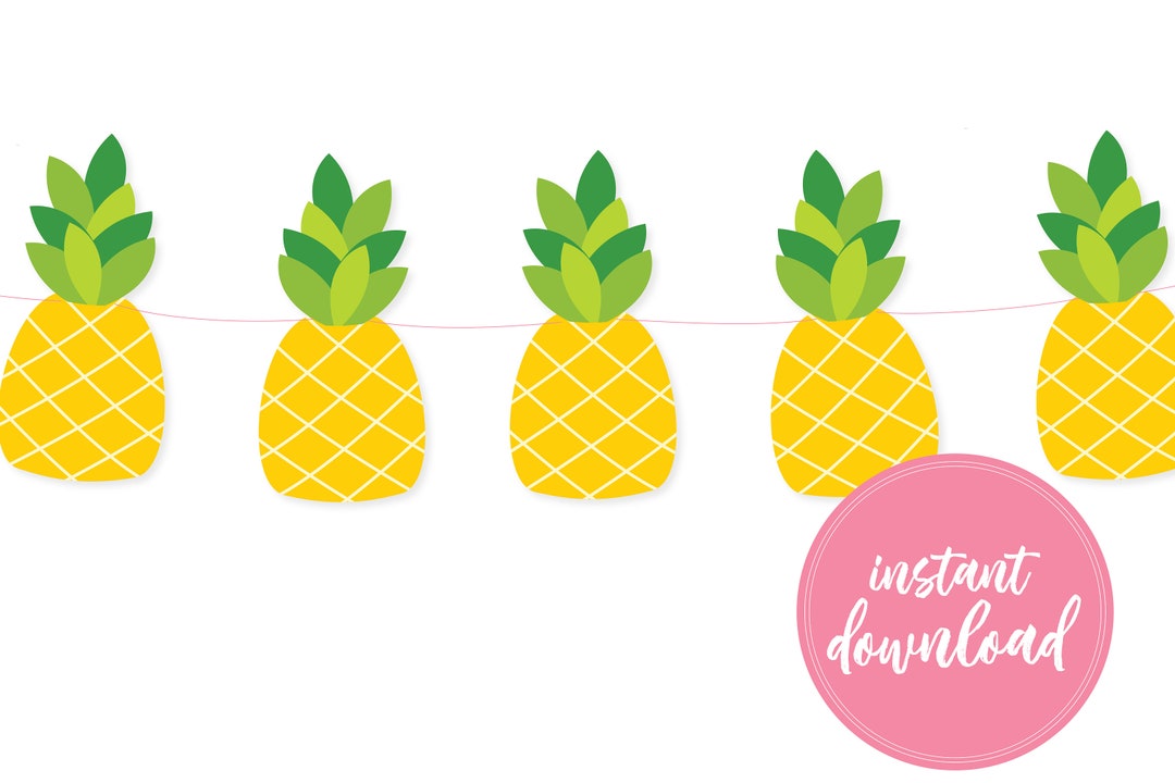 Pineapple Banner, Luau, Birthday Banner, Pineapple Decor, Pool Party ...
