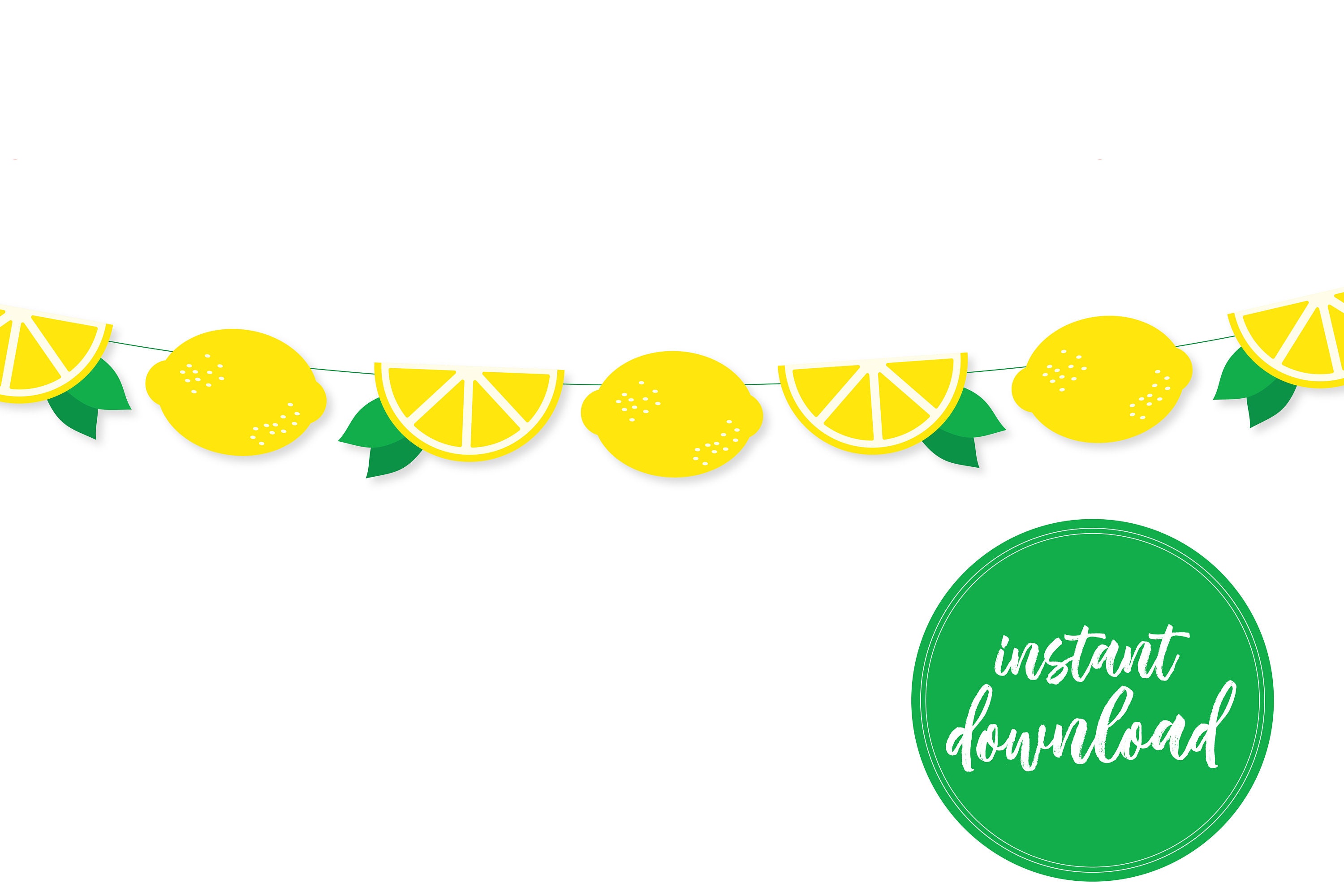 Lemon Slice Garland: Summer Party Banner (digital Download) - Etsy