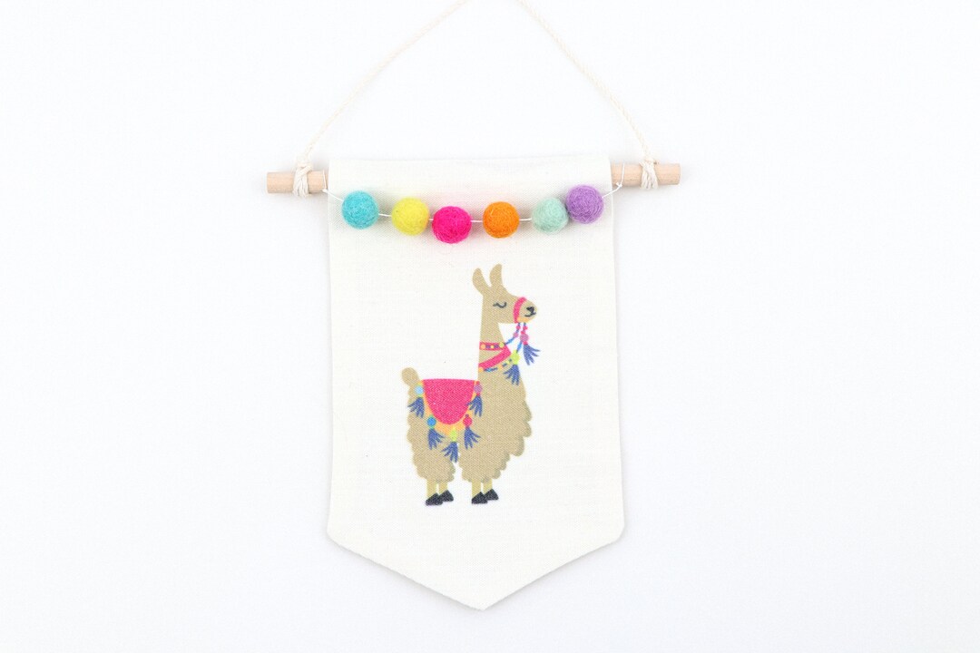 Mini Llama Fabric Banner Sign, No Drama Llama, Sign, Nursery Decor ...