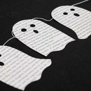 Vintage Book Page Ghost Garland: Halloween Fall Decor - Etsy