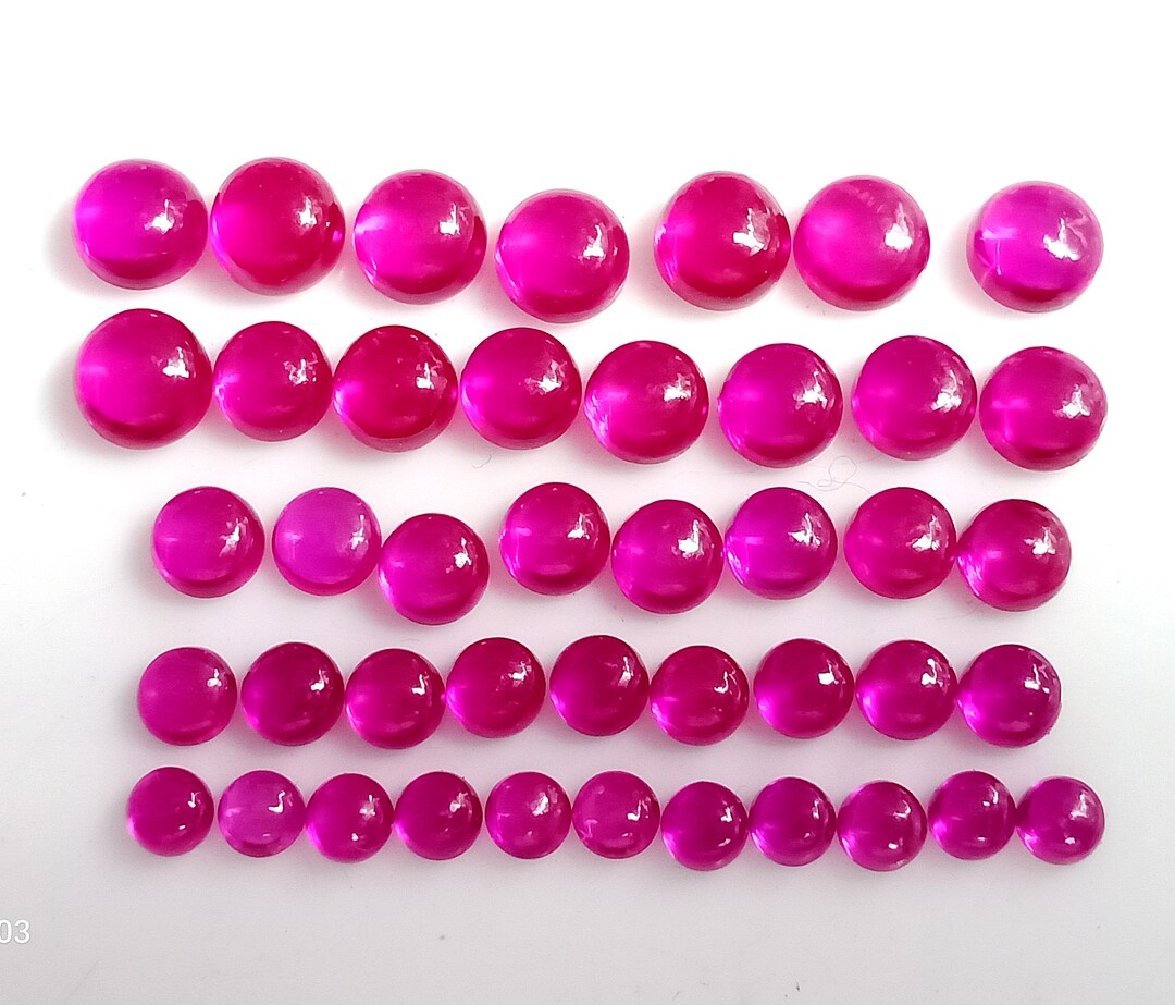 Red Ruby Round Cabochon: Loose Gemstone for Jewelry Making - Etsy