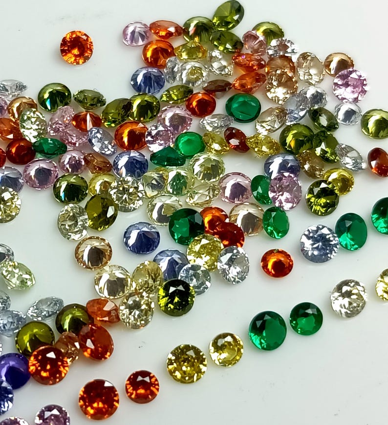 AAA Cubic Zirconia Gemstones: Mixed Color Round CZ (3mm-10mm) - Etsy