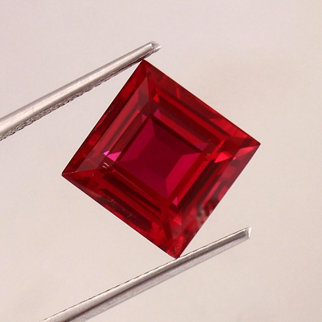 Mozambique Ruby: Square Cut Loose Gemstone, 3.50 Carats (8x8 MM) - Etsy