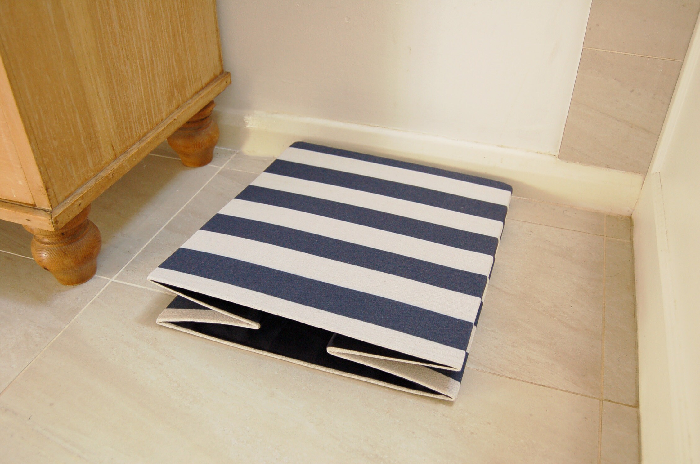 Navy/white Stripe Storage Box - Etsy