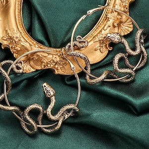 Snake Earrings Snake Hoop Earrings Snake Hoops Hoop - Etsy