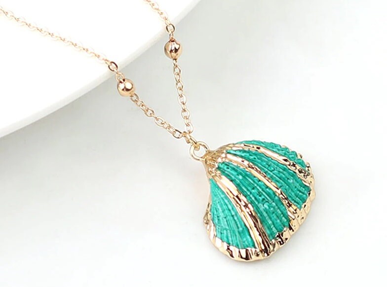 Seashell Necklace Beach Necklace Gold Shell Necklace Summer | Etsy