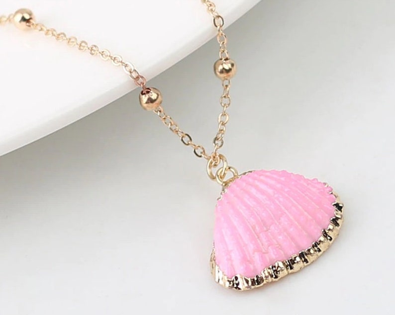 Seashell Necklace Beach Necklace Gold Shell Necklace Summer | Etsy