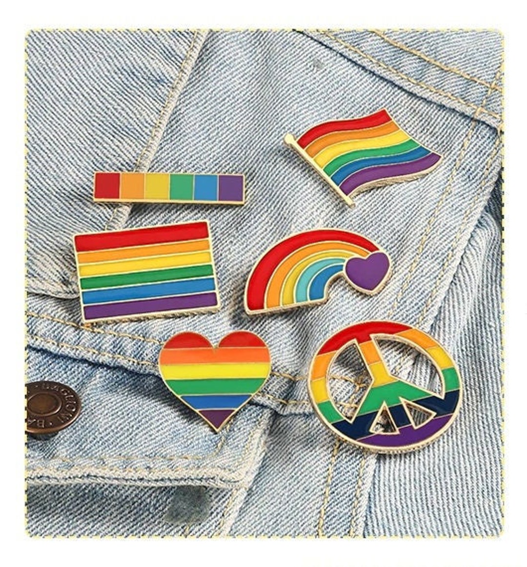Pride Pin, Rainbow Pins, Heart Pride Pin, Rainbow Flag Pin, Pride Flag ...