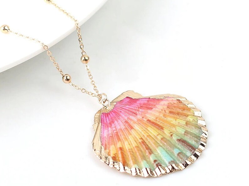 Seashell Necklace Beach Necklace Gold Shell Necklace Summer | Etsy