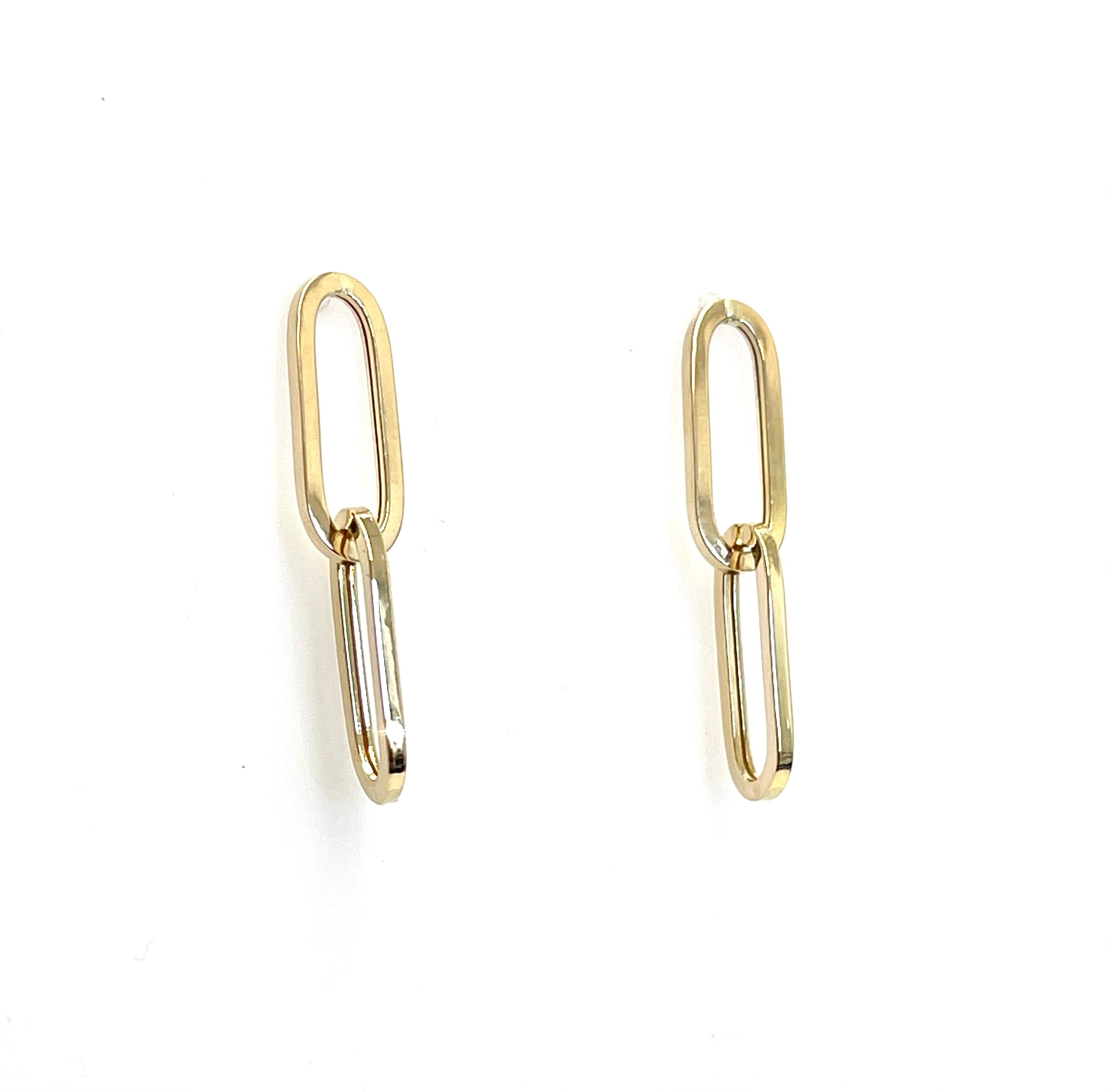 14kt Gold Paper Clip Earrings - Etsy