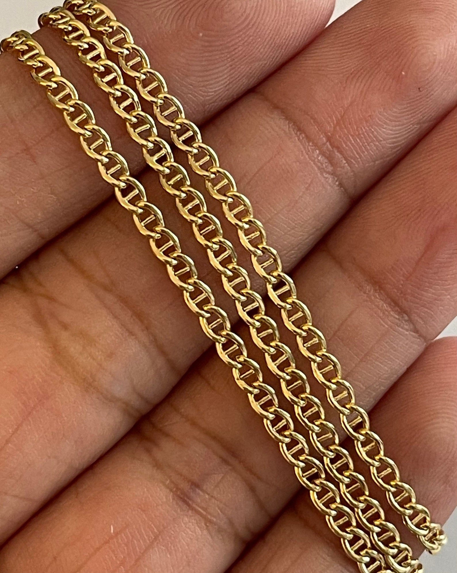 14KT Gold Anchor Chain Necklace - Etsy UK