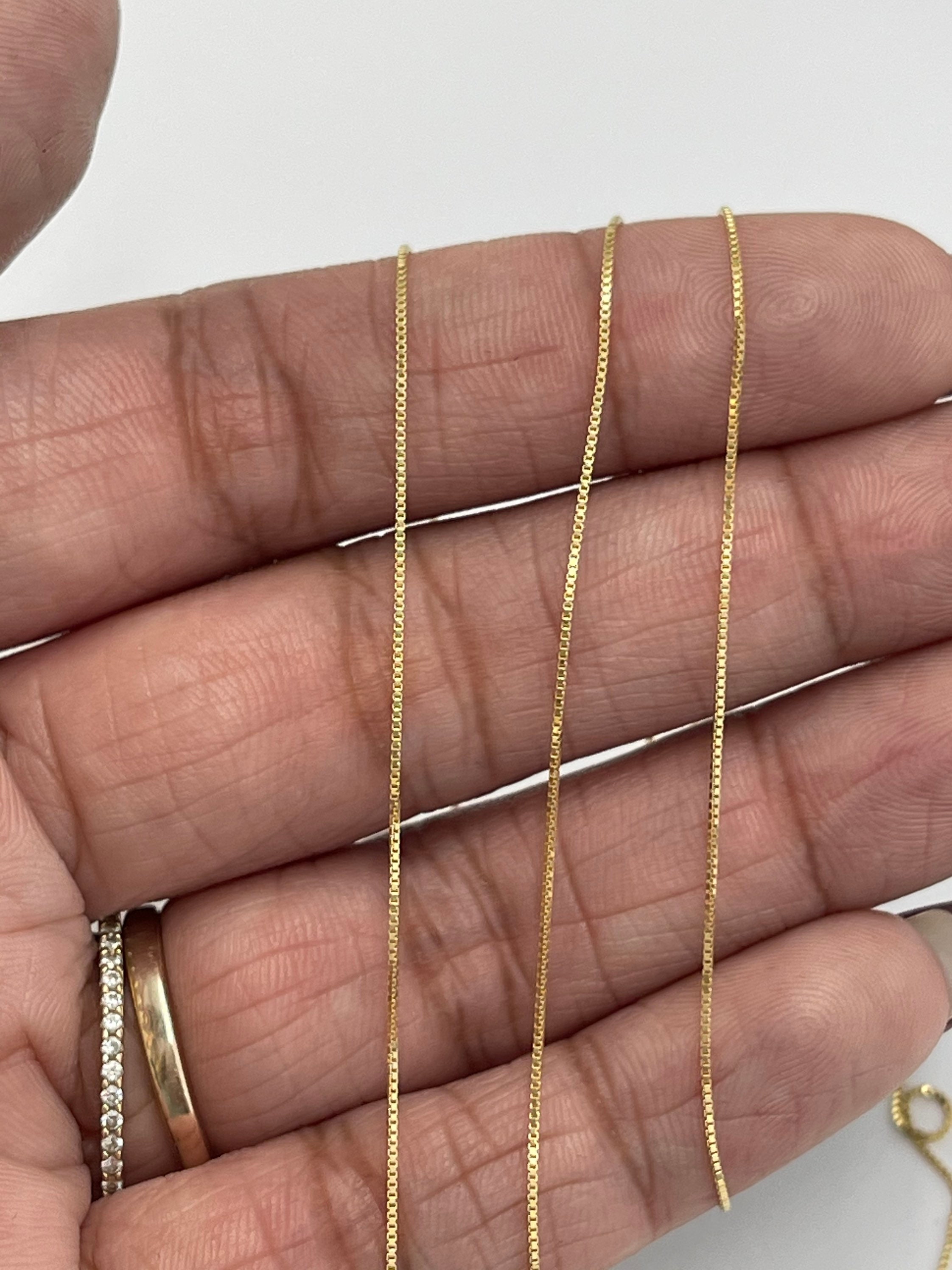 10kt Gold Yellow 20 Box Chain - Etsy