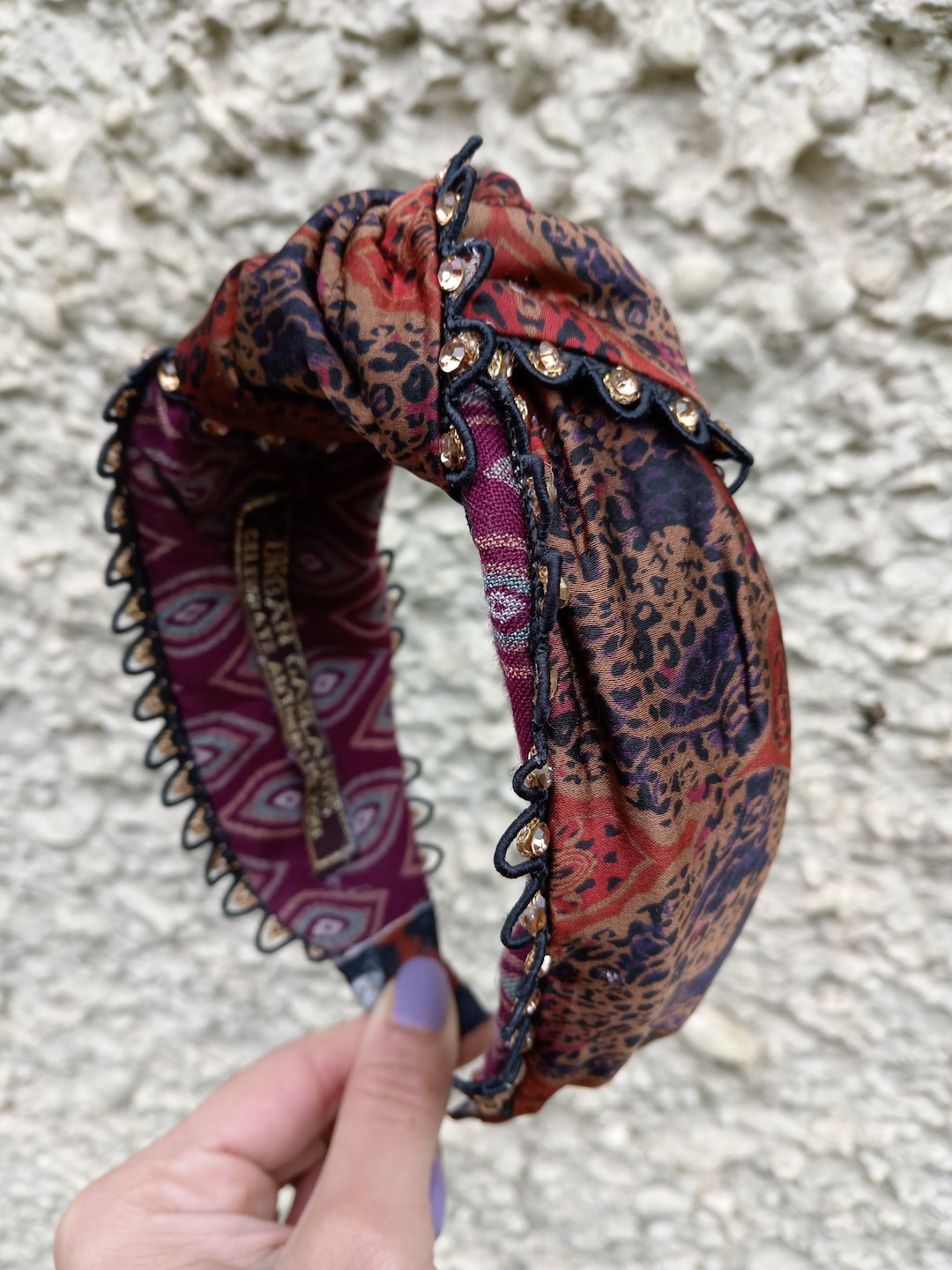 Authentic Gold Gem Beaded Headband, Sequin Embellished Headband, Unique ...