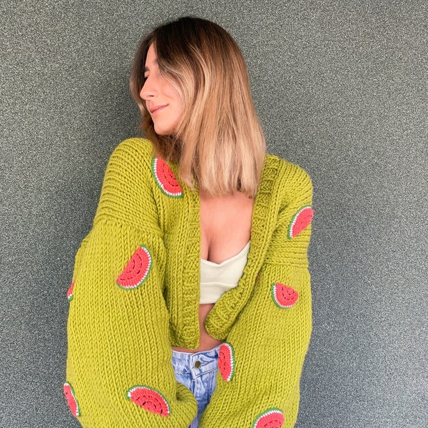 Watermelon Cardigan - Etsy
